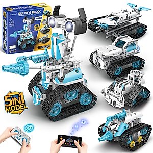 Suplanet STEM Robot for Kids Ages 8-14, 5-in-1 Remote Control and APP Programmable Robot Toys - 720 Pcs DIY Building Science Educational Kit, Building Block Birthday Gift for Teen Boys Girls