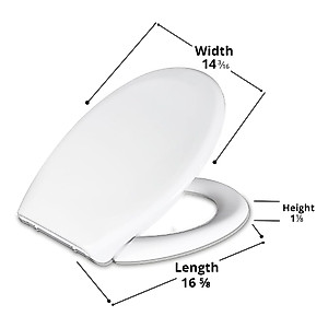 Generic Soft Close Toilet Seat, Toilet Seat with Quick Release for Easy Clean, Oval Shape Toilet Seat for Standard Size, Universal and Durable Toilet Seats, Toilet Seat with Adjustable Hinges, White