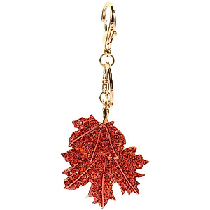 NUOBESTY Leaf Pendant Cute Backpack Decorative Metal Keychain Maple Leaf Shape Keychain Exquisite Maple Leaf Hanging Key Ring Fall Decor Flower Keychain