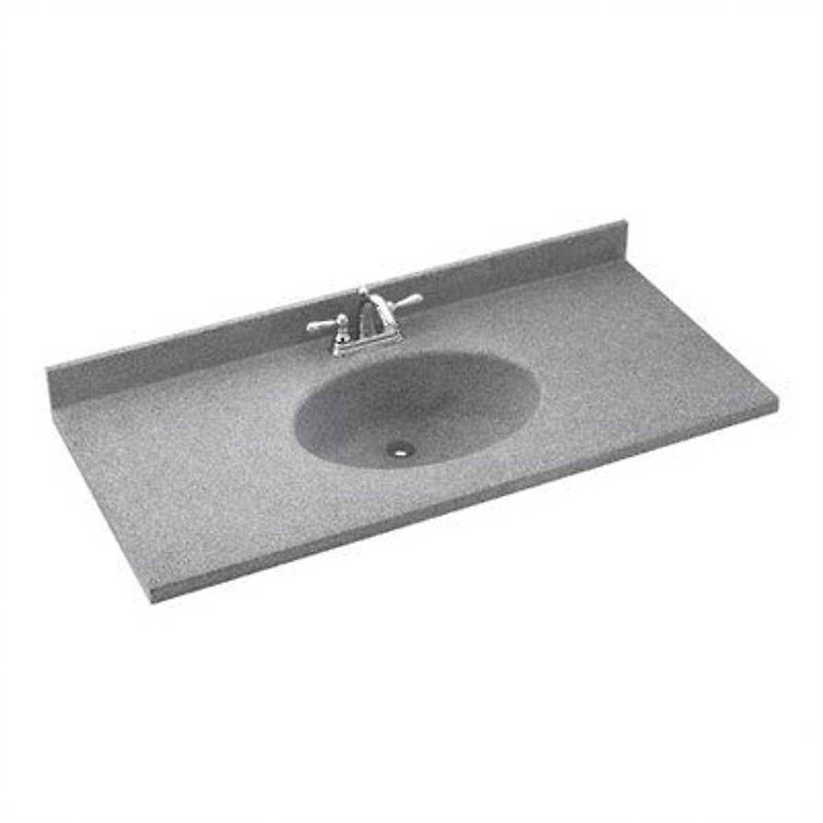 Swan CH02243.053 Chesapeake Solid Surface Single-Bowl Vanity Top, 43-in L X 22-in H X 6.125-in H, Tahiti Gray