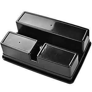 3-Compartment Plastic Cleaning Caddy Basket – Stackable Large Commercial Quality Plastic Tool Organizer Bucket with Handle, Black