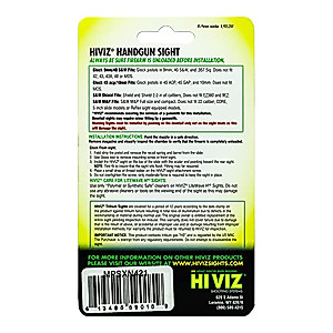 Hiviz Litewave H3 Tritium Express Handgun Sight Green/Orange Litepipes White Front Ring S&W Sheild