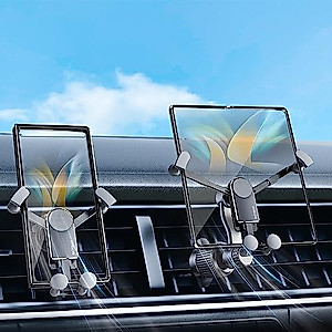 xuenair Z Fold 5 Car Mount, [2 Pack Hooks] Z Fold 4 Car Mount, Samsung Galaxy Z Fold 5 4 3 Car Mount [Fit Thick Case] Car Vent Clip for Z Fold 5 4 3 2 s23 22 21 Ultral Google Pixel Fold iPhone