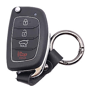 Flip Folding Key Fob Cover Case Shell Fit for Hyundai Santa Fe Sonata Remote Car Key Fob Shell Case with Key Chain