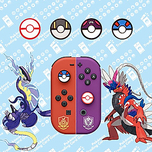 PERFECTSIGHT Switch Thumb Grips, Cute Joystick Caps for Nintendo Switch, 4 PCS Thumbstick Cover for Switch Lite, Switch OLED, Analog Stick Button Cover for NS Joycon Controller (PKballs)