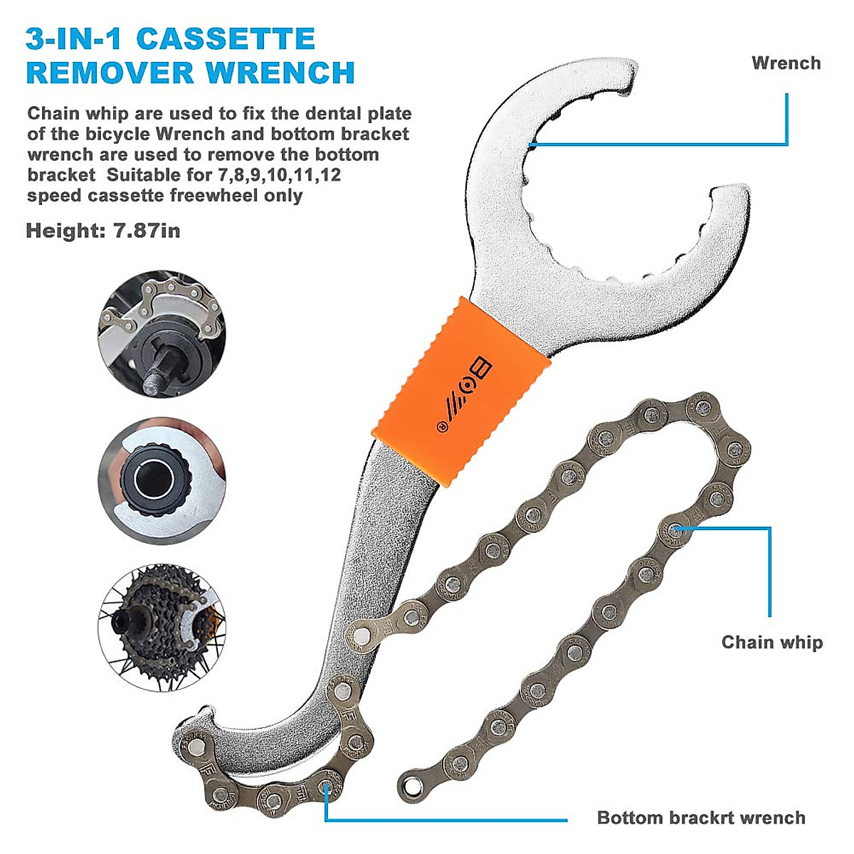 ACETOP Bike Tool kit, Including Bicycle Crank Removal Tool + 3 in 1 Bike Cassette Removal Tool + Bottom Bracket Remover + Rotor Lockring Removal Tool + Bike Pedal Wrench, Practical Repair Tool