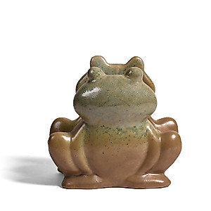 The Barrington Garage Frog Shaped Stoneware Sponge Holder, Green