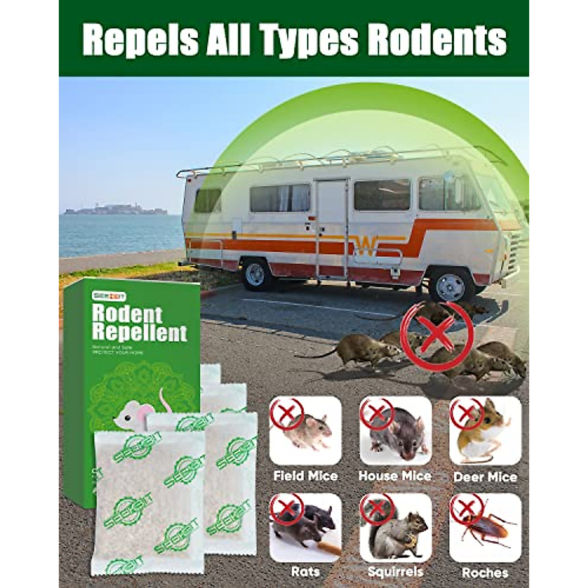 SEEKBIT Rodent Repellent, 10 Pack Peppermint Oil to Repels Mice and Rats and Other Rodents, Mouse Deterrent for Car Engines to Keep Mice Out, Rat Repellent for Basements Barns Garages RV Trucks