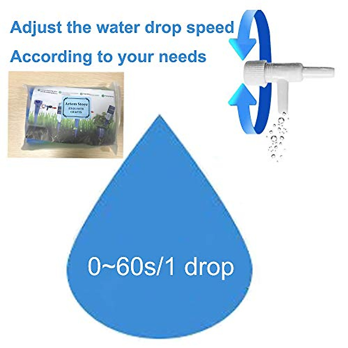 ARTEM Plant Waterer Self Watering Spikes System Automatic Vacation Drip Irrigation Watering Devices with Slow Release Control Valve Switch for Garden Plants Indoor & Outdoor (12 Packs)