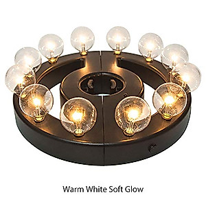 Umbrella Light, Outdoor Umbrella LED Lights Battery Operated Wireless with Remote Control, ZHONGXIN Patio Umbrella Pole Light with 12 Warm White G40 Led Bulbs, for Backyard Umbrellas or Camping Tent …