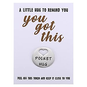 MIXJOY You Got This Pocket Hug Token & Greeting Card for Friends Family, Think of You Missing You Gift, Positivity Cheer Up Gift for Him Her, Sengding a Hug Gifts