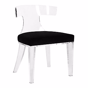 Safavieh Couture Home Rhys Black Velvet and Clear Acrylic Dining Chair