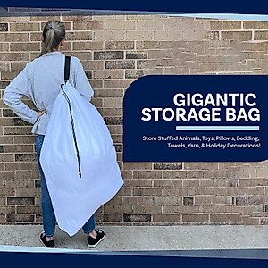 SILVER Heavy Duty Laundry Bag w/Shoulder Strap by Ultra Essentials, XXL 30" X 40" Tear Resistant Utility Bags, Dorm Hamper, Camping Tent, Sports Ball, Clothes, Yarn Storage, 1 Lavender Sachet