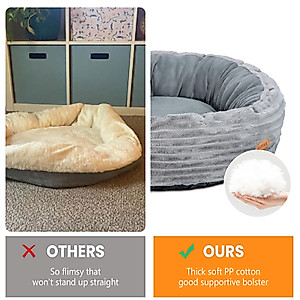 Heated Cat Bed for Indoor Cats, 20’’ Electric Cat Heated Bed Pet Warming Bed for Cats and Small Dogs, Washable Calming Round Donut Pet Bed with Heating Pad, Indoor Use