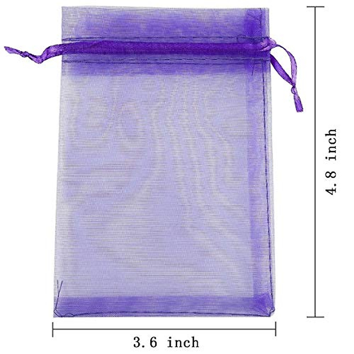 Akstore 100pcs 3.6x4.8''(9x12cm) Organza Gift Bags, Drawstring Pouches Jewelry Party Wedding Favor Gift Bags,Candy Bags. (Purple)