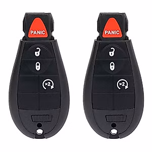 ANGLEWIDE Car Key Fob Keyless Entry Remote Replacement for Ram 4000 4500 5500 1500 2500 3500 15-17 (FCC GQ4-53T) 4 Buttons 2pad