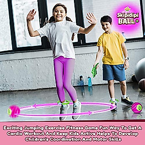 IPIDIPI TOYS Skip It Ankle Toy Pink Retro Skipit Toy Hopper Ball - Improve Coordination, Get Exercise The Fun Way - Playground Ball Best Retro Birthday Gift for Kids 5, 6, 7, 8, 9, 10, 11