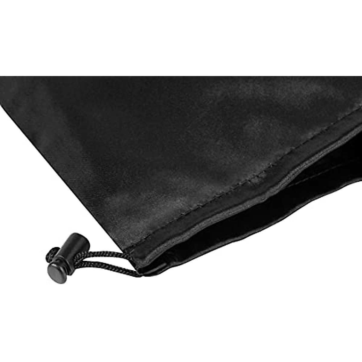 Satin Bags with Drawstring and Toggle - Cinch and Ditty Pouch for Travel, Bedroom and Wardrobe (10 x 15 inch - 12 pack, Black)