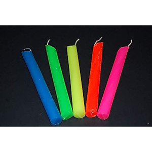 DirectGlow 5 Pack Blacklight Reactive Drip Candle Set Glow Party Supply UV Effects