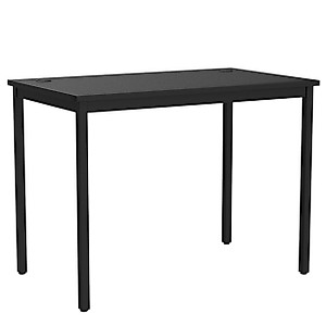 EUREKA ERGONOMIC 39 Inch Small Black Home Office Gaming Computer Desk, Space Saving Corner Simple Modern Study Work Writing PC Sewing Table for Adult Teen Kids Boys Girls Student Bedroom w Metal Frame