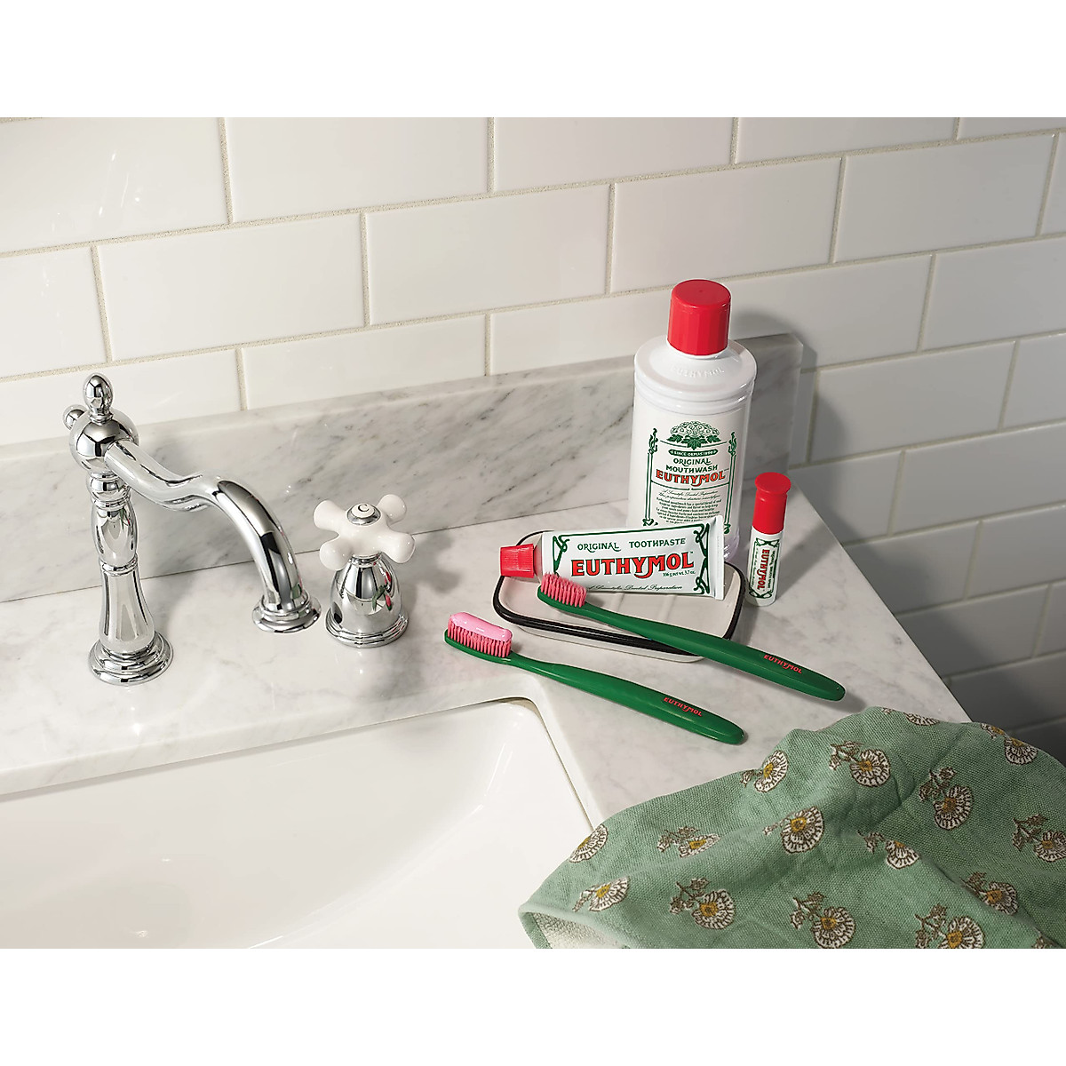 [Euthymol] Original Mouthwash, 16.9 fl oz | Fresh Breath Euthymol Original Toothpaste Flavor Natural Oral Rinse Liquid with Menthol, Pink Jelly Mouthwash for Treating Bad Breath