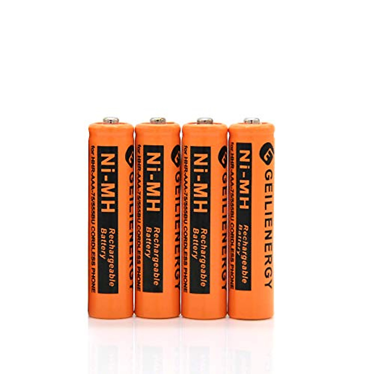 GEILIENERGY AAA Rechargeable Batteries 1.2V 750mAh Also Compatible with Phone Battery HHR-55AAABU, 750mAh HHR-75AAA/B and 400mAh BK40AAABU, Outdoor Solar Lights(4 Pack)