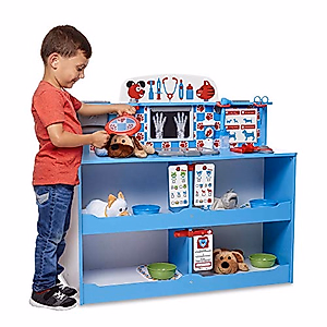 Melissa & Doug Animal Care Veterinarian and Groomer Wooden Activity Center for Plush Stuffed Pets (Not Included)