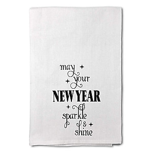 Style In Print Custom Decor Flour Kitchen Towels May Your New Year Sparkle & Shine Holidays and Occasions Holidays and Occasions New Year's Day Cleaning Supplies Dish Towels Design Only
