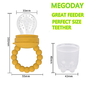 Baby Fruit Food Feeder Pacifier Teether for Babies 4 M+,Milk Frozen Set,2in1 Teether Toy Made of Soft Silicone,Feeder for Infant Safely Self Feeding,BPA-Free