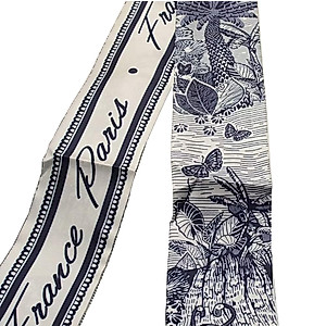 JERLA 100% Mulberry silk Scarf Bag scarf Head Hair Ribbon Handbag Handle wrap Tie Bundle Scarf Neckerchief Scarf for women