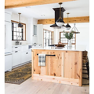 Rustic Metal Towel Bar, Modern Farmhouse Bathroom and Kitchen - 24" Steel Wall Mount Rack - Black