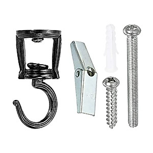 PATIKIL 2.4" x 1" Ceiling Hook, Orchid Swag Hooks with Mounting Hardware for Indoor and Outdoor Plant Hanging, Black