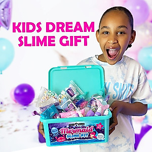 Original Stationery Mermaid Slime for Girls, 35 Pieces to Make DIY Glow in The Dark Slime with Glitter Slime Add Ins, Mermaid Gifts for Girls 9-12