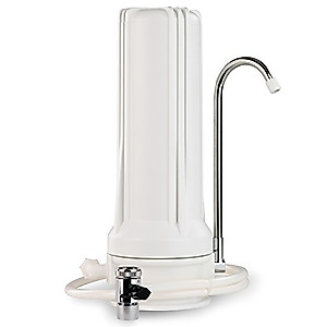 iSpring CKC1 Countertop Drinking Water Filtration System with Carbon Filter 2.5" x 10", White