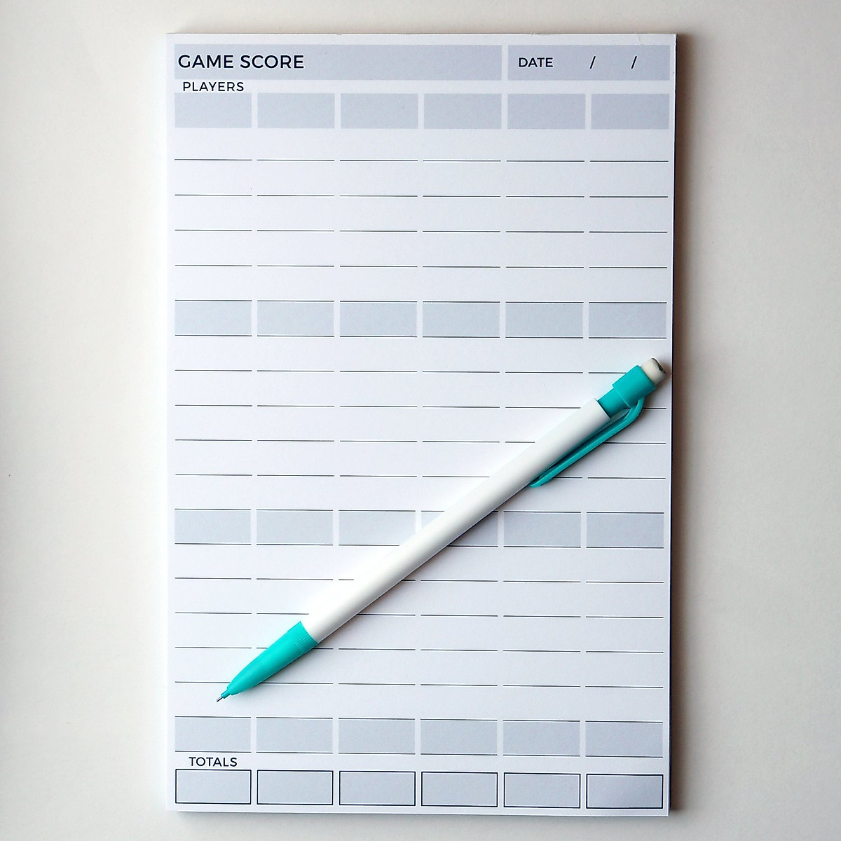 Game Score Sheet Pad - Blank Scoring Notepad for Games - 50 Sheets