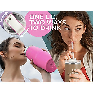 DLOCCOLD 40 oz Tumbler with Flip Straw & Handle,Stainless Steel Leak Proof Tumbler,Double Walled Insulated Water Bottle,Reusable Cup, Portable Travel Mug Fit in Cup holder