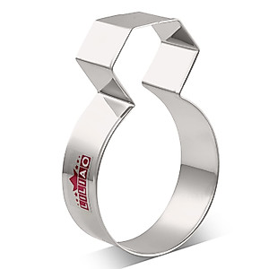 LILIAO Diamond Ring Cookie Cutter for Wedding/Engagement - 2.8 x 4 inches - Stainless Steel