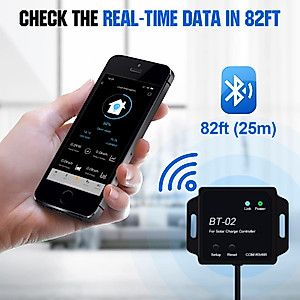 ECO-WORTHY Bluetooth Module 5.0 for MPPT Solar Charge Controller, with 82ft Wirelessly Remote Control, Real-time Monitor and RJ45 Communication Port, BT-02 RS485