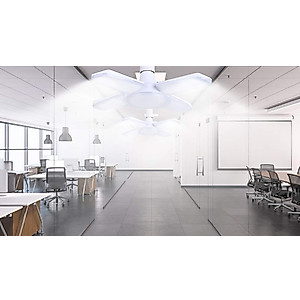 LED Garage Lights 2 Pack, Tribright Garage Ceiling Lighting 6000LM, 60W E26 / E27 Daylight Lamp with 4 Adjustable Panels for Garage, Workshop, Warehouse, Workbench, Barn, Warehouse, Shop, Basement