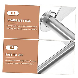 DOITOOL 5pcs and Single Holder Towel Rack Shelf Plastic Toilet Racks Mount Dispenser Organizer Wall Steel Gold Stainless Wrap with Cm Rod Metal Screws Hangers Kitchen for Mounted Bar