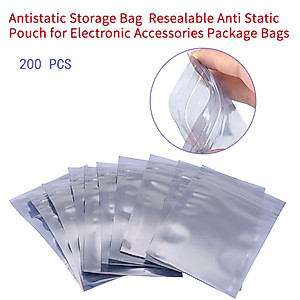 Luckycivia 200 PACK Resealable Clear Ziplock Smell Proof Pouch Aluminum Foil Zip Lock Bulk Food Storage Bag, Plastic Aluminum Material,3x4 inch