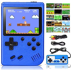 Triyilove Handheld Game Console, Retro Game Console with 500 Classic FC Games 3 Inch Screen 1020mAh Rechargeable Battery Portable Game Console Support TV Connection & 2 Players for Kids Adults (Blue)
