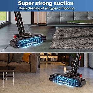 EFUSVAC Cordless Vacuum Cleaner, 35min Runtime, 4-in-1 Rechargeable Vacuum Cordless with 2200mAh Battery, Powerful Handheld Vacuum for Hard Floor Carpet Pet Hair Home