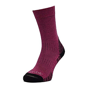 Bridgedale Women's Lightweight Boot Height - Merino Endurance Socks, Berry, Large