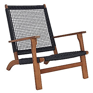 SAFAVIEH Outdoor Collection Chantelle Natural/Black Woven 5-Piece Patio Set