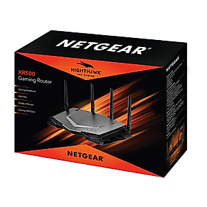 NETGEAR Nighthawk Pro Gaming XR500 WiFi Router with 4 Ethernet Ports and Wireless speeds up to 2.6 Gbps, AC2600, Optimized for Low ping (Renewed)