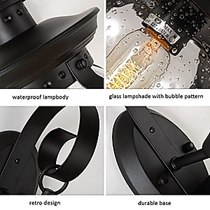 MINGYAN Creative Wall lamp American Retro Outdoor Wall Lamp, Creative Wrought Iron Outdoor Balcony Garden Waterproof Feather Glass Lamp Wall Lamp, Enclosed Lamp Body Lamp Home Decoration