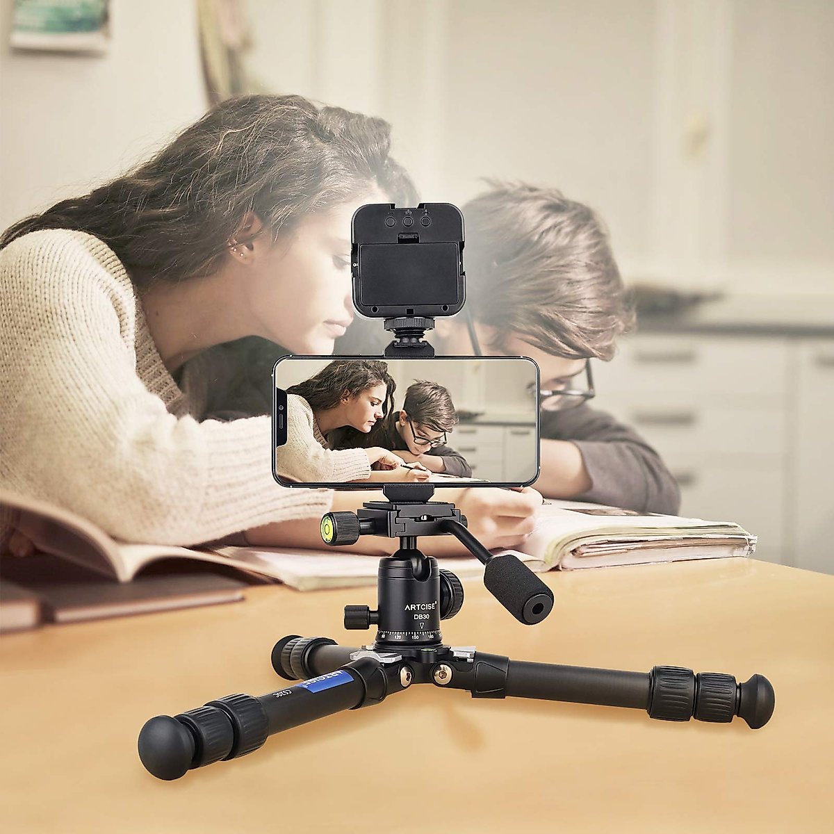 Ball Head with Handle All Metal CNC Panoramic Tripod Ball Head Camera Mount Ball Head with Two Quick Release Plates for Tripod, DSLR, Camcorder, Telescope，Max Load 22lbs/10kg（Black）