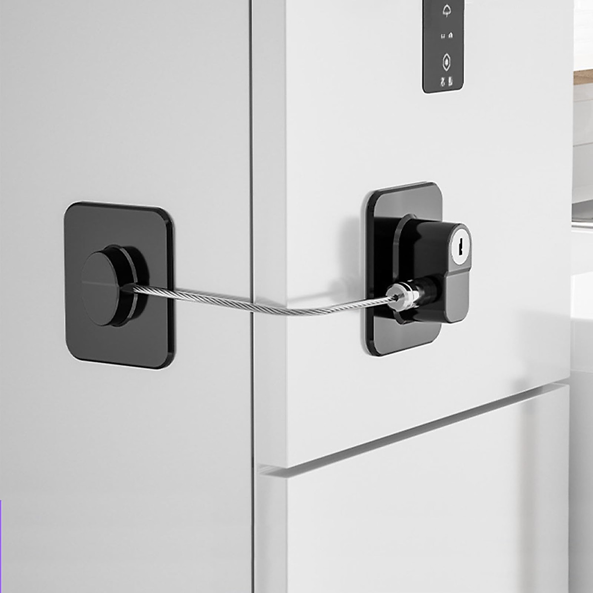 KIZZHISI Fridge Lock (2 Pack),Refrigerator Lock with Keys,for Fridge, Cabinet Locks, Drawers, Dishwasher, Toilet and Child Safety Cabinet Locks, 3M Adhesive No Drilling (Black)