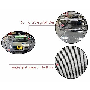 Aedericoe Clear Plastic Storage Bins 4pcs Large Clear Bin for Organizing Kitchen Pantry Storage Shelves Closet Organizers Under Sink Storage Containers